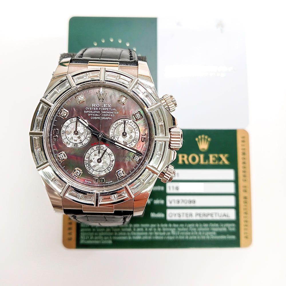Daytona Diamond Bezel Diamond Dial White Gold 116589BR – Golden Anvil ...