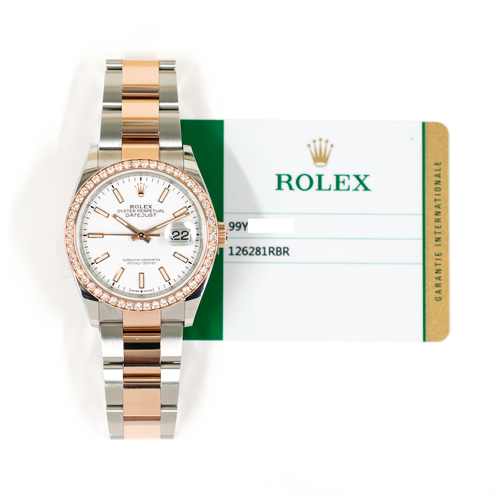 Datejust 36mm Diamond Bezel Steel and Rose Gold 126281RBR – Golden ...